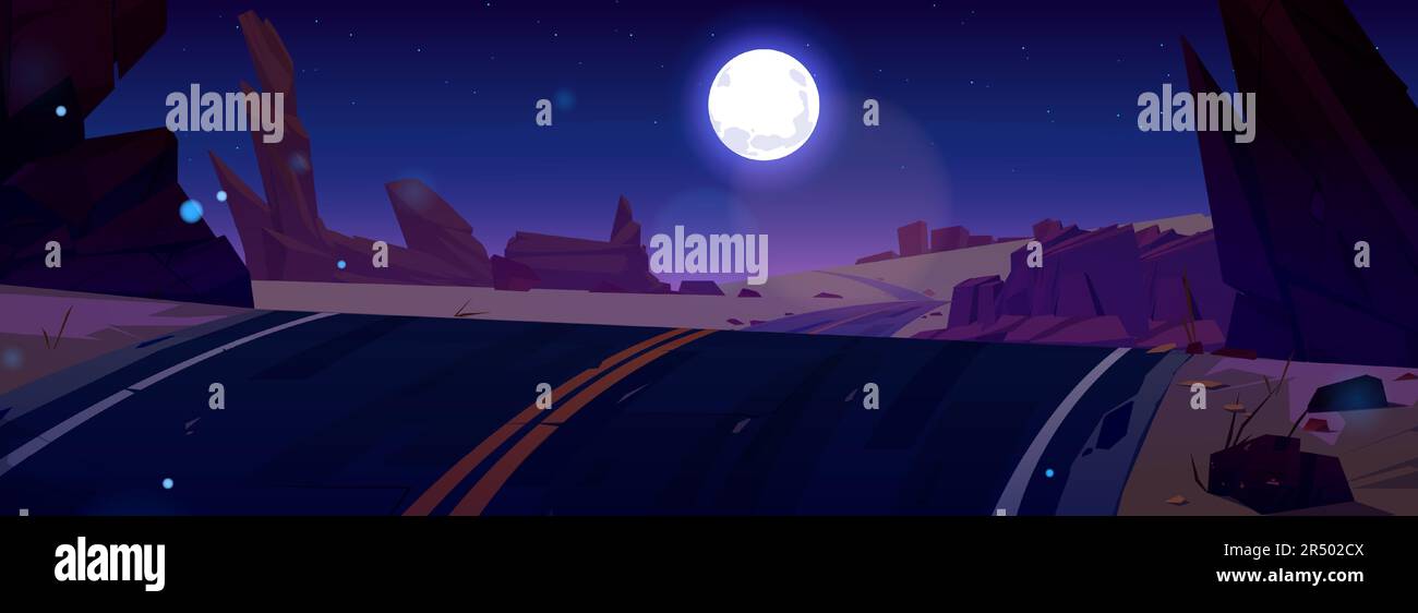 Africa desert night road Stock Vector Images - Alamy