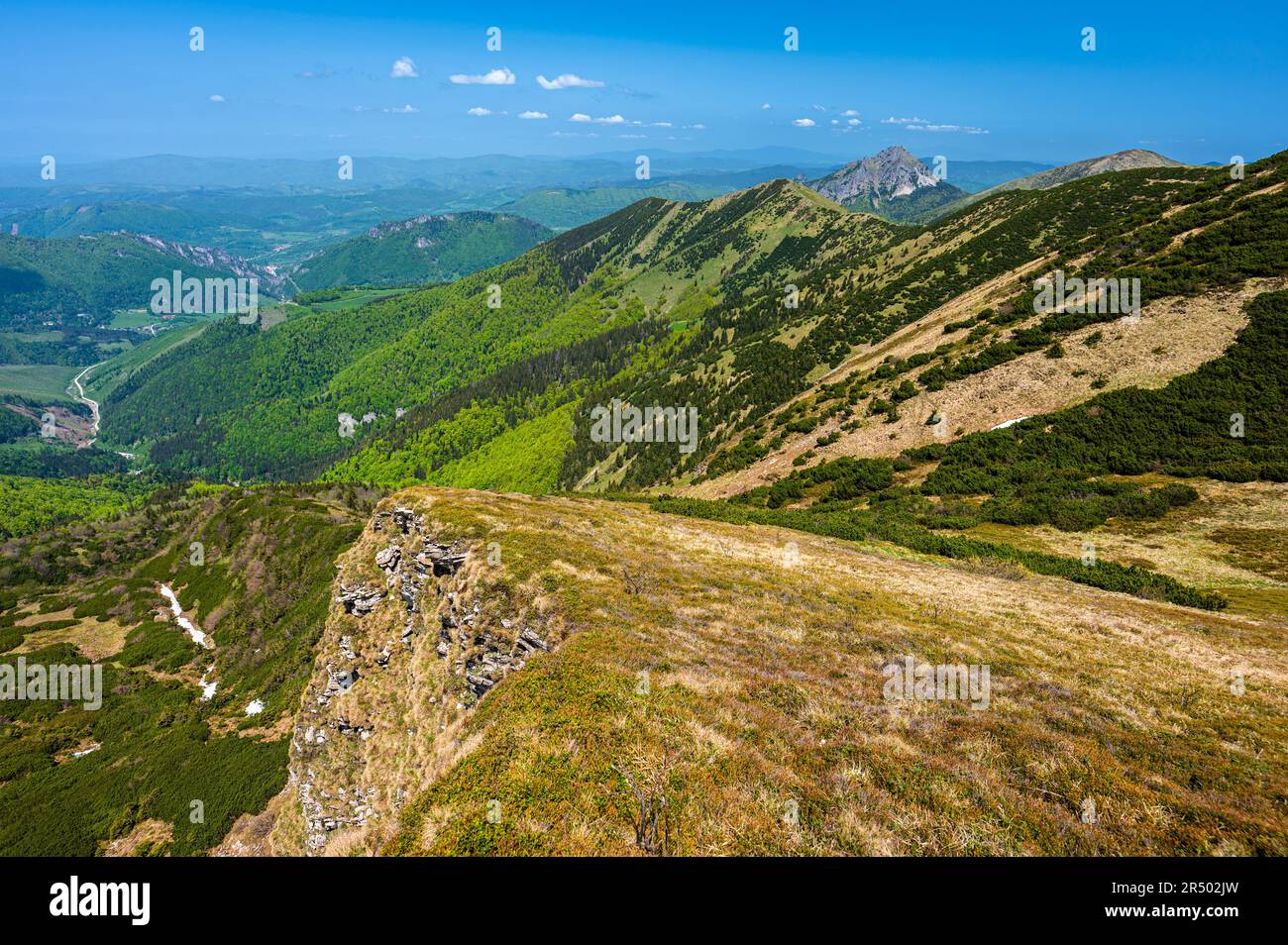 Colorful spring mountain landscape of the Mala Fatra, Slovakia Stock ...