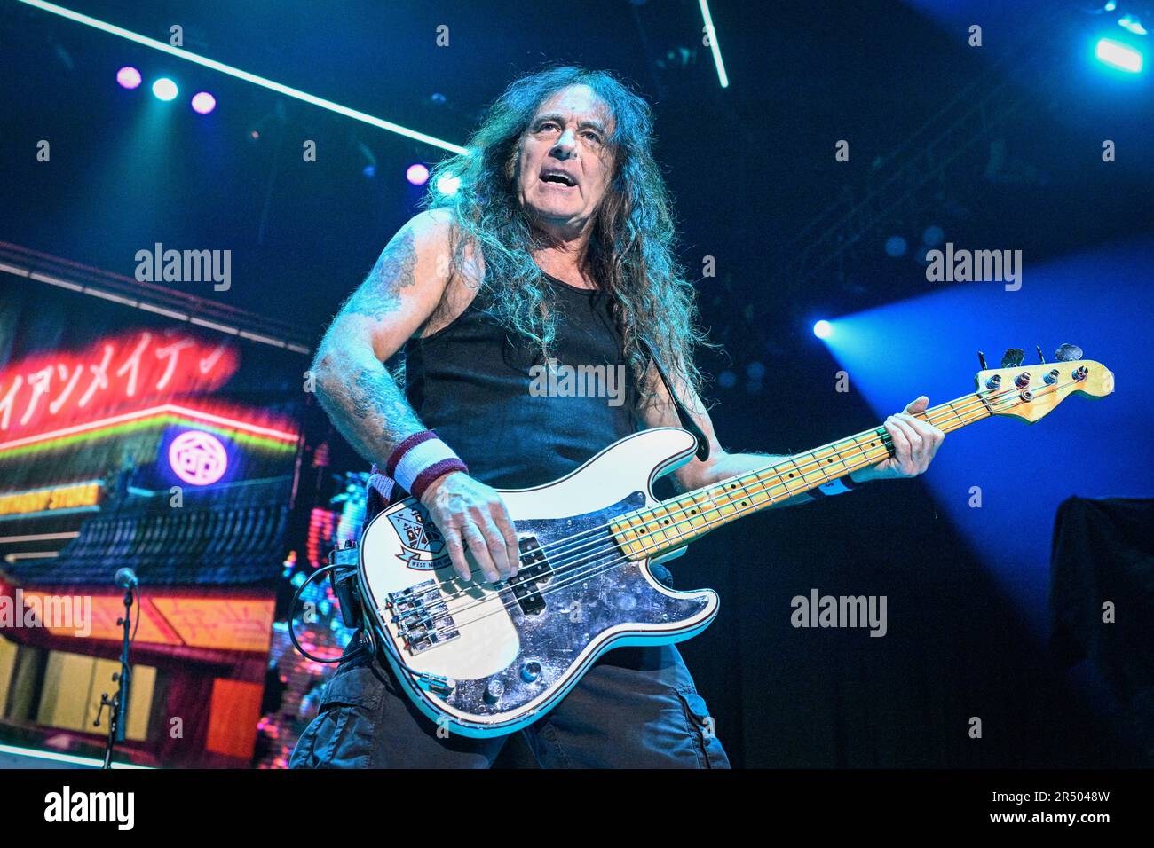 Prague, Czech Republic. 30th May, 2023. Guitarist Steve Harris of ...