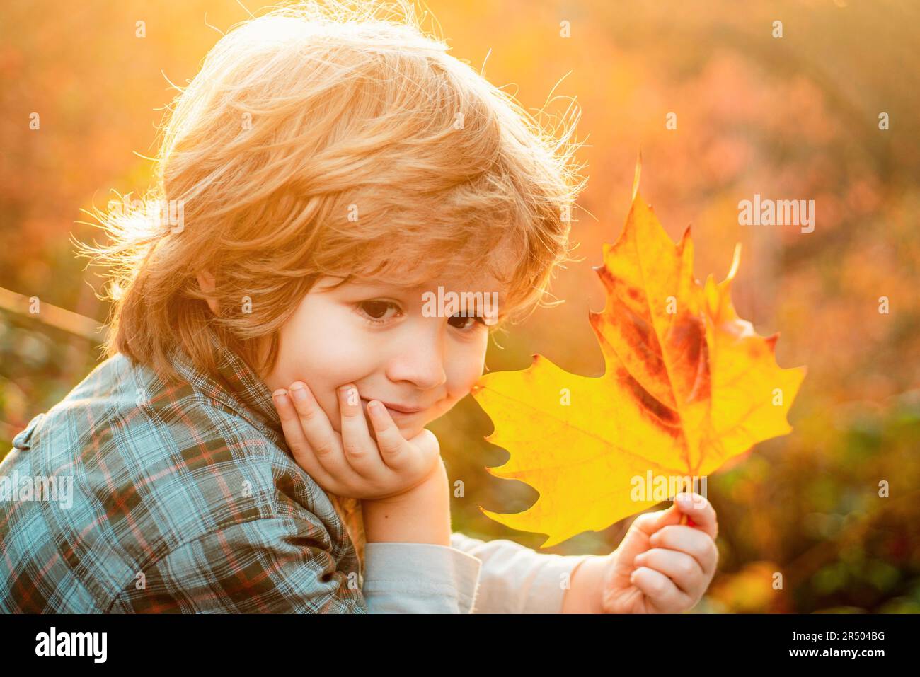 Kids dream. Autumn dream. Kid dreams on autumn nature. Childhood dream ...