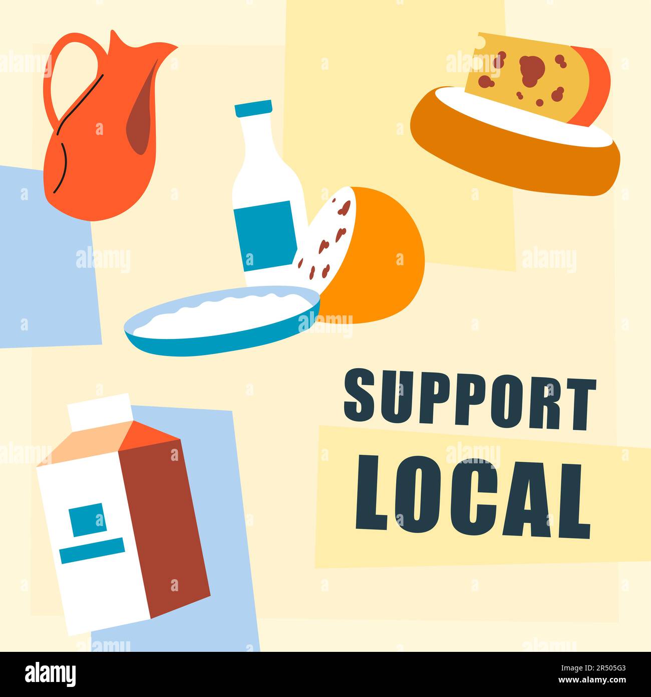 Support local food companies and producers vector Stock Vector Image ...