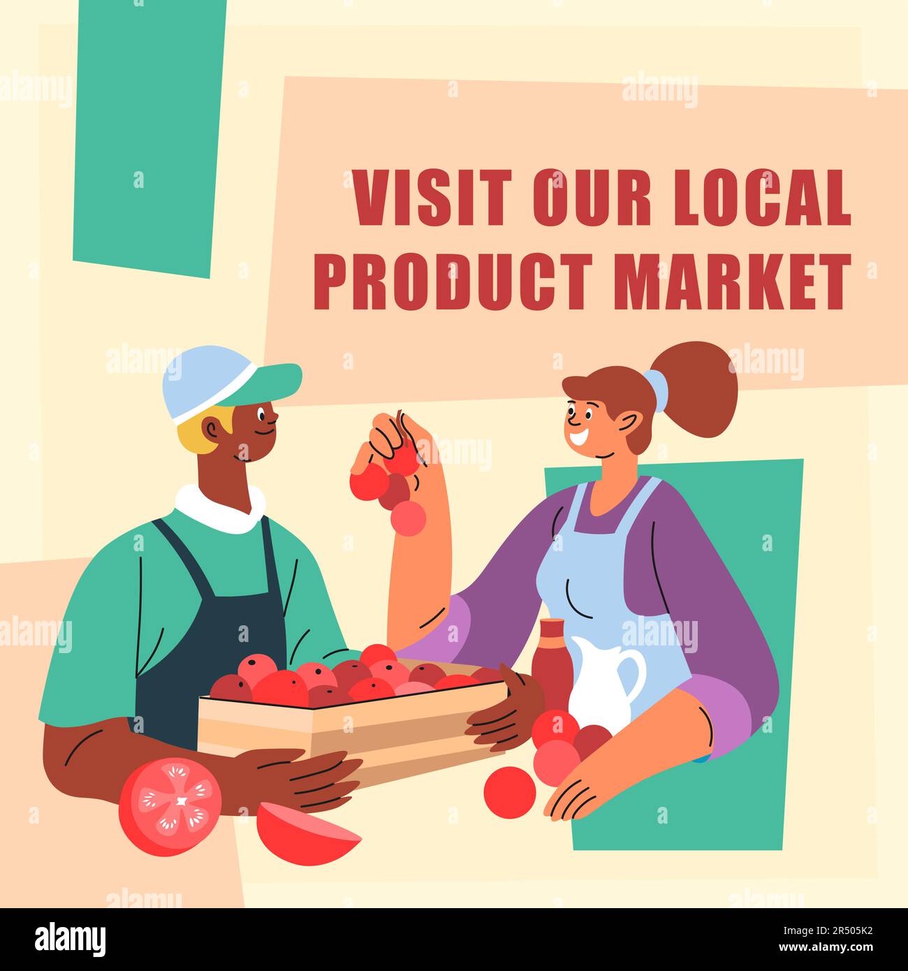 Visit our local shop, product market promo banner Stock Vector Image ...