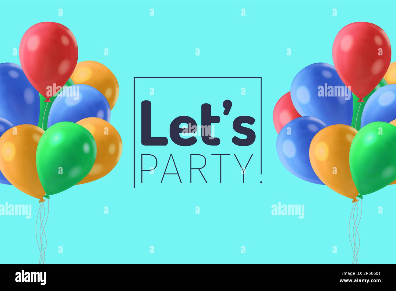 Realistic coloful balloons fun party event celebration design vector ...