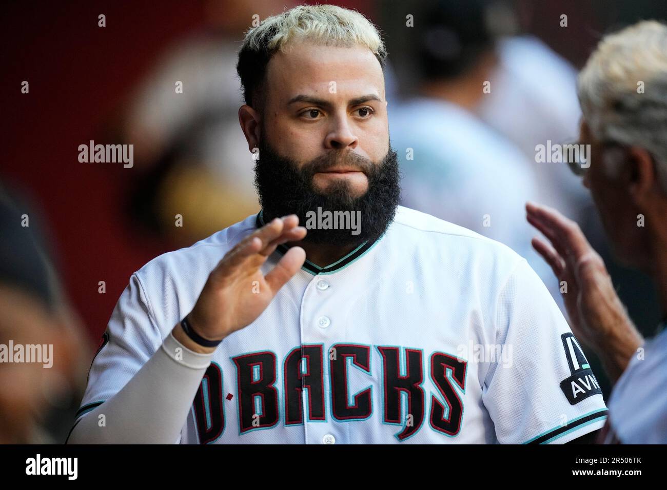 Arizona Diamondbacks' Emmanuel Rivera gives out a high-five prior to a ...