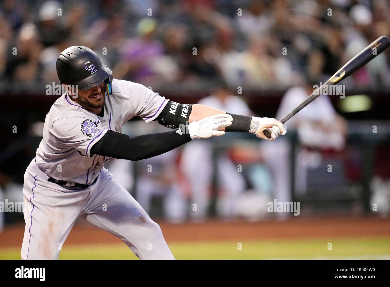 Colorado Rockies' Kris Bryant strikes out against the Arizona ...