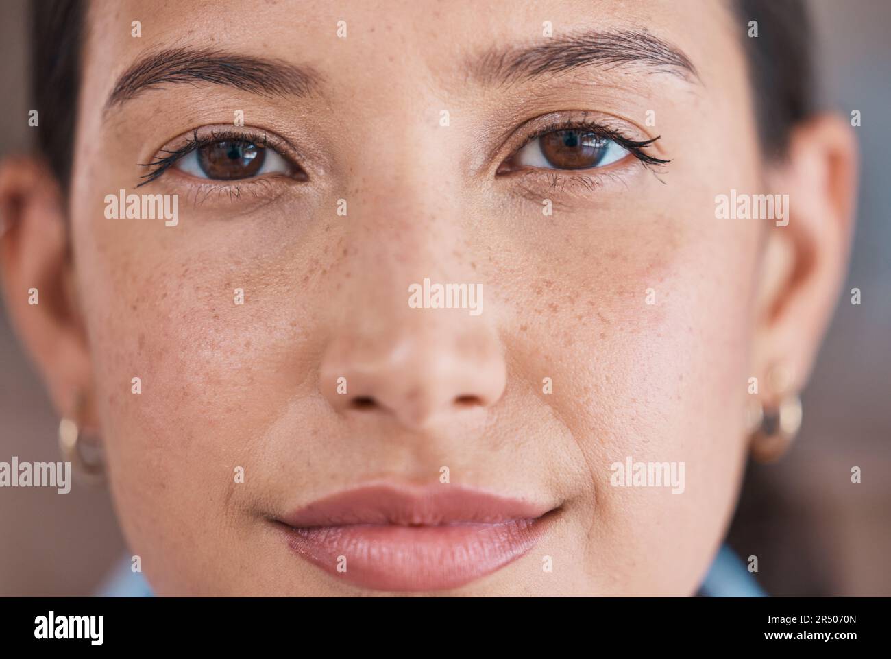 Business woman, face and eyes closeup of a professional headshot with ...