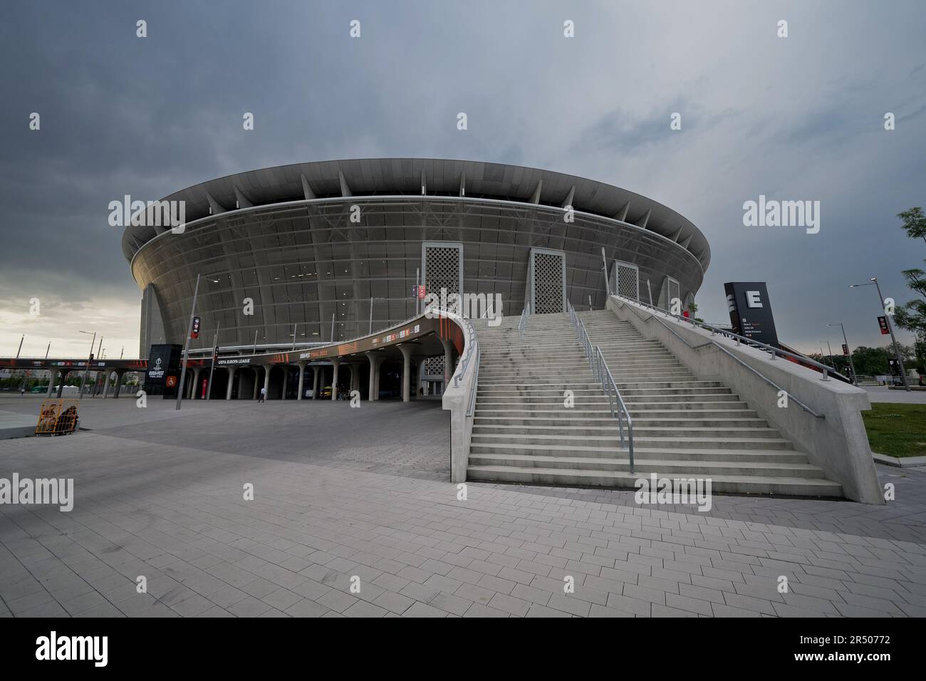 General view of Puskas Arena Stadium during training session ahead UEFA ...