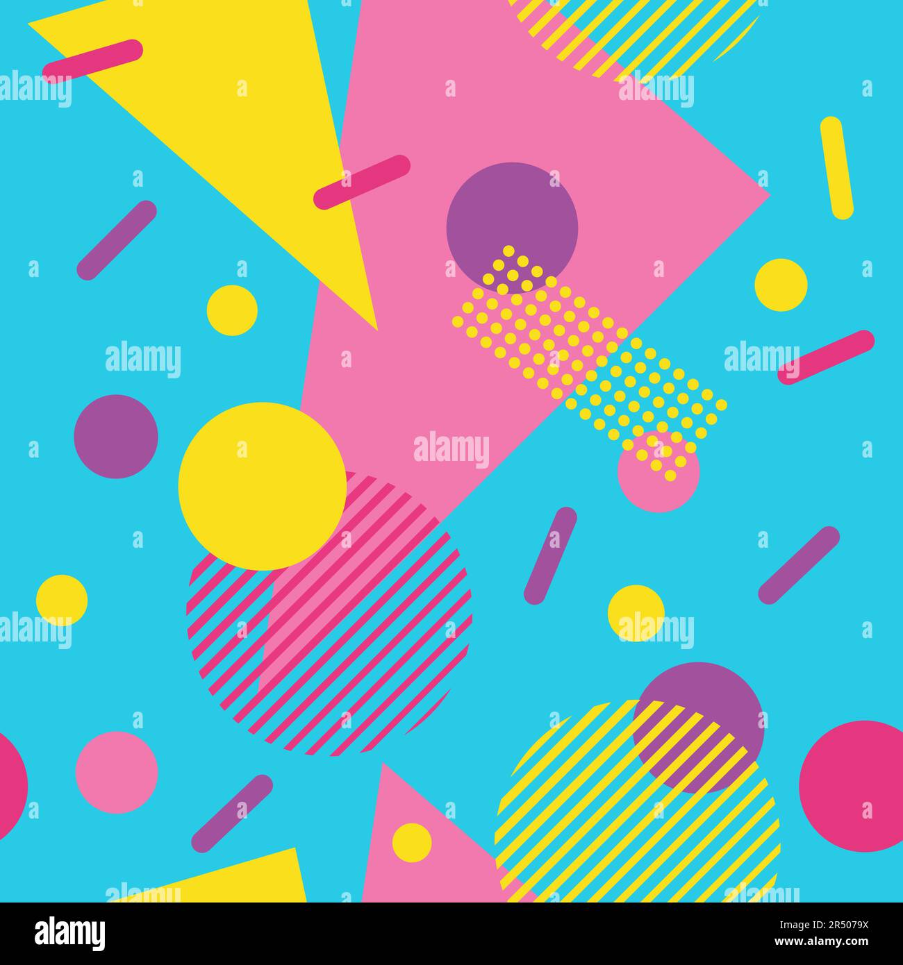 90's Seamless Pattern. Vivid, trendy, retro style pattern from 1990 ...