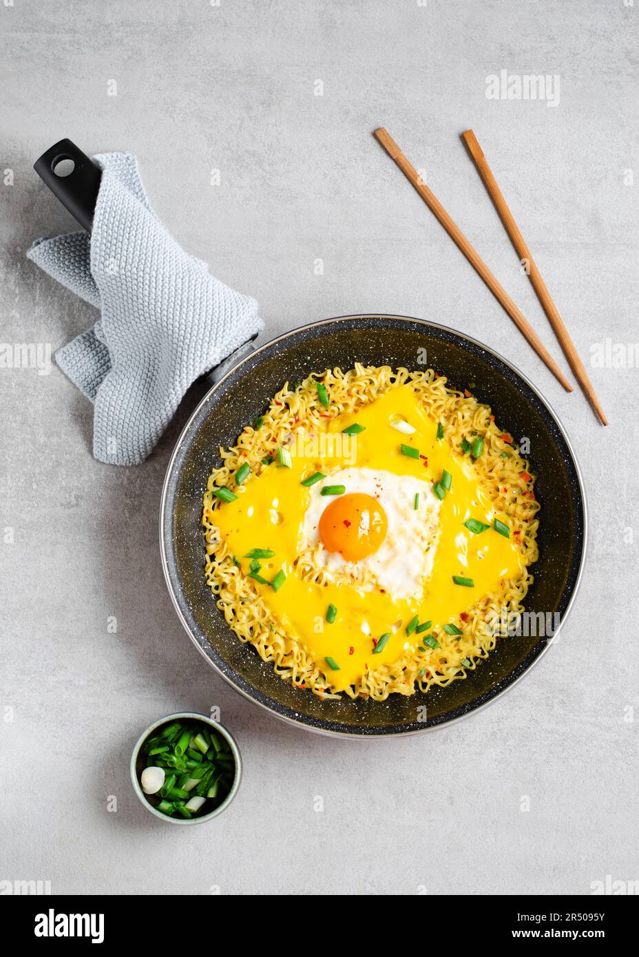 Kujirai Ramen, Shin Ramyeon or Ramyun with Egg, Melted Cheese and ...