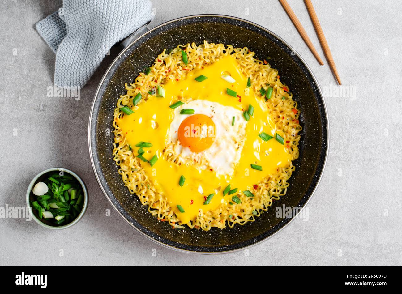 Kujirai Ramen, Shin Ramyeon or Ramyun with Egg, Melted Cheese and ...