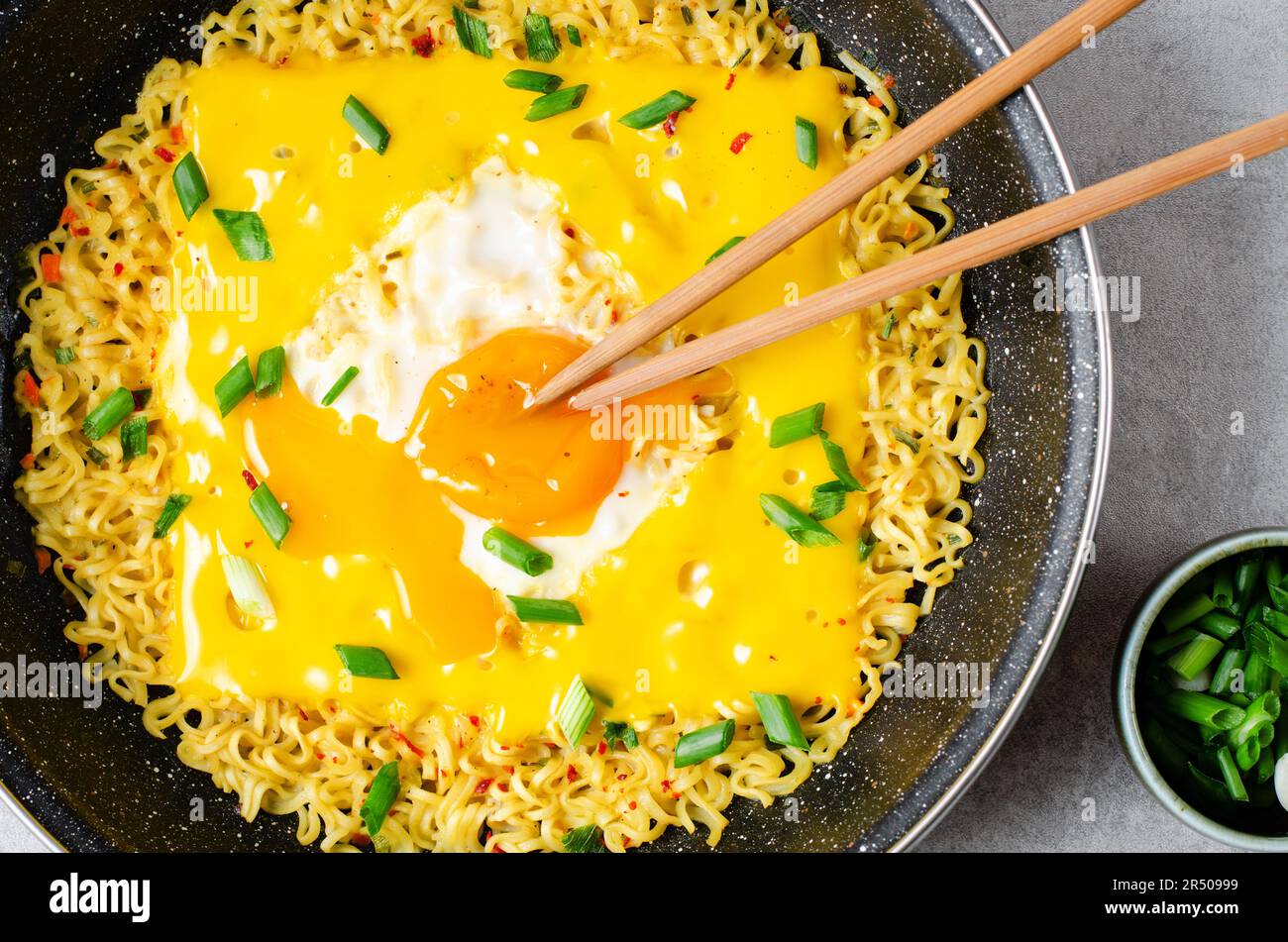 Kujirai Ramen, Shin Ramyeon or Ramyun with Egg, Melted Cheese and ...