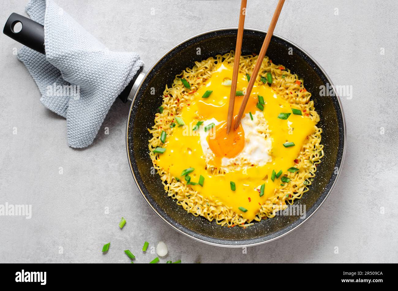 Kujirai Ramen, Shin Ramyeon or Ramyun with Egg, Melted Cheese and ...