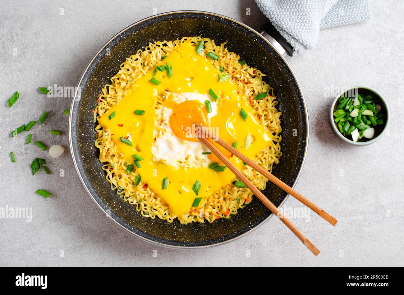 Kujirai Ramen, Shin Ramyeon or Ramyun with Egg, Melted Cheese and ...