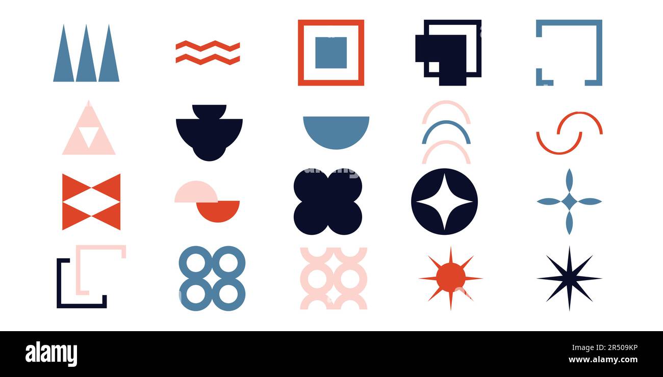 Set geometric shapes contemporary modern trendy elements basic forms ...