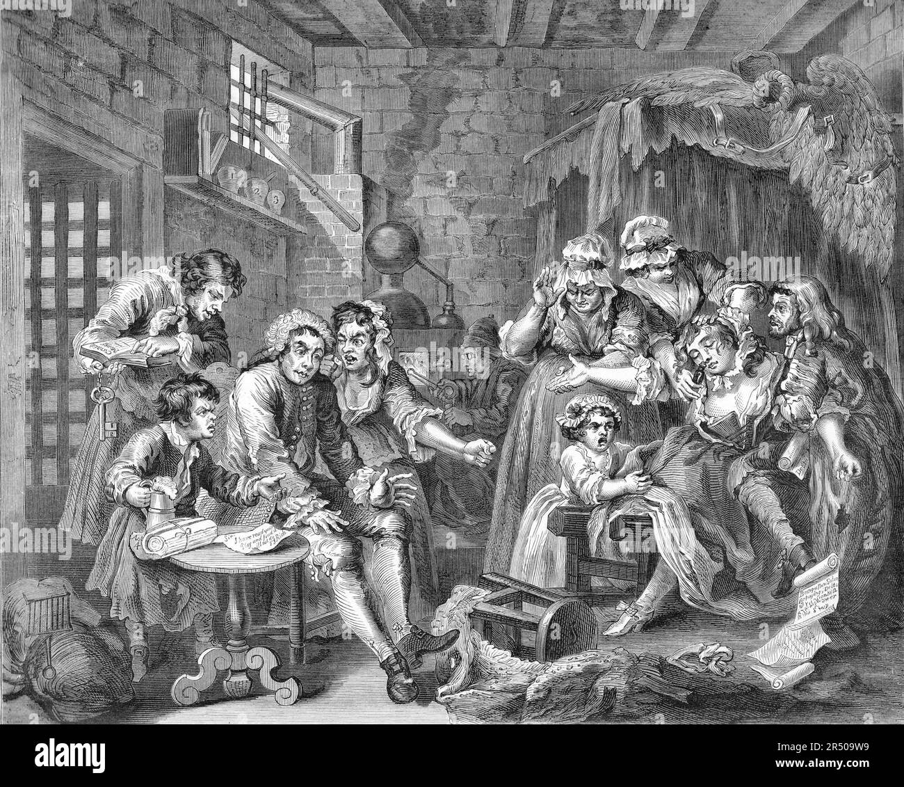 A Rake's Progress - The Rake's in a Debtors Prison Stock Photo - Alamy