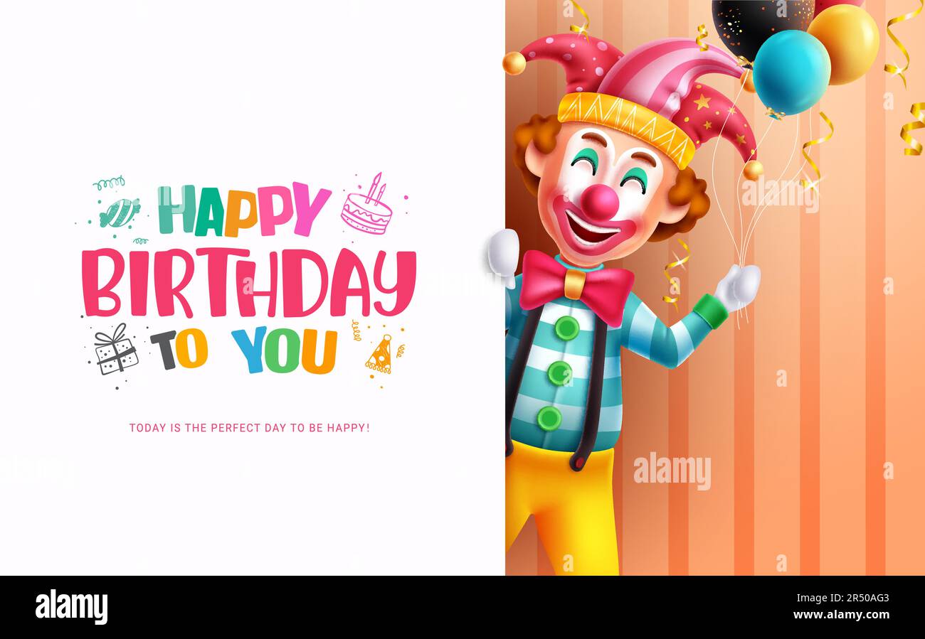 Happy birthday text vector template. Birthday greeting card with ...