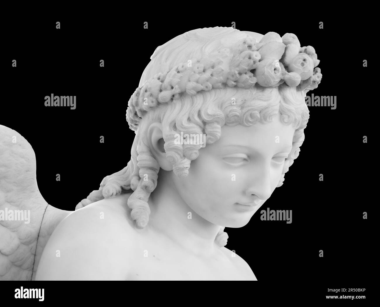 Ancient statue. Cupid with doves sculpture of Luigi Bienaime in the ...