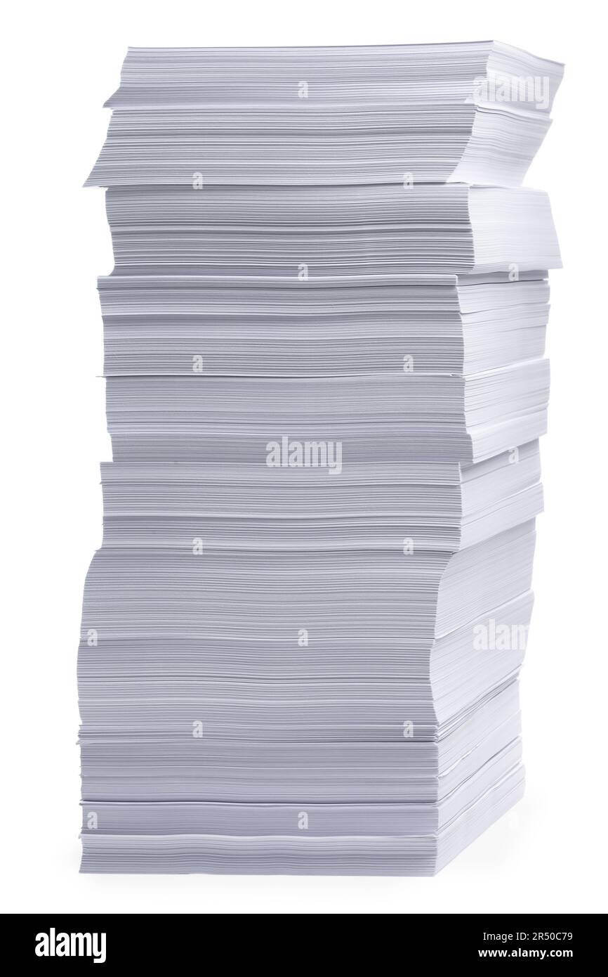 Stack of paper sheets on white background Stock Photo - Alamy