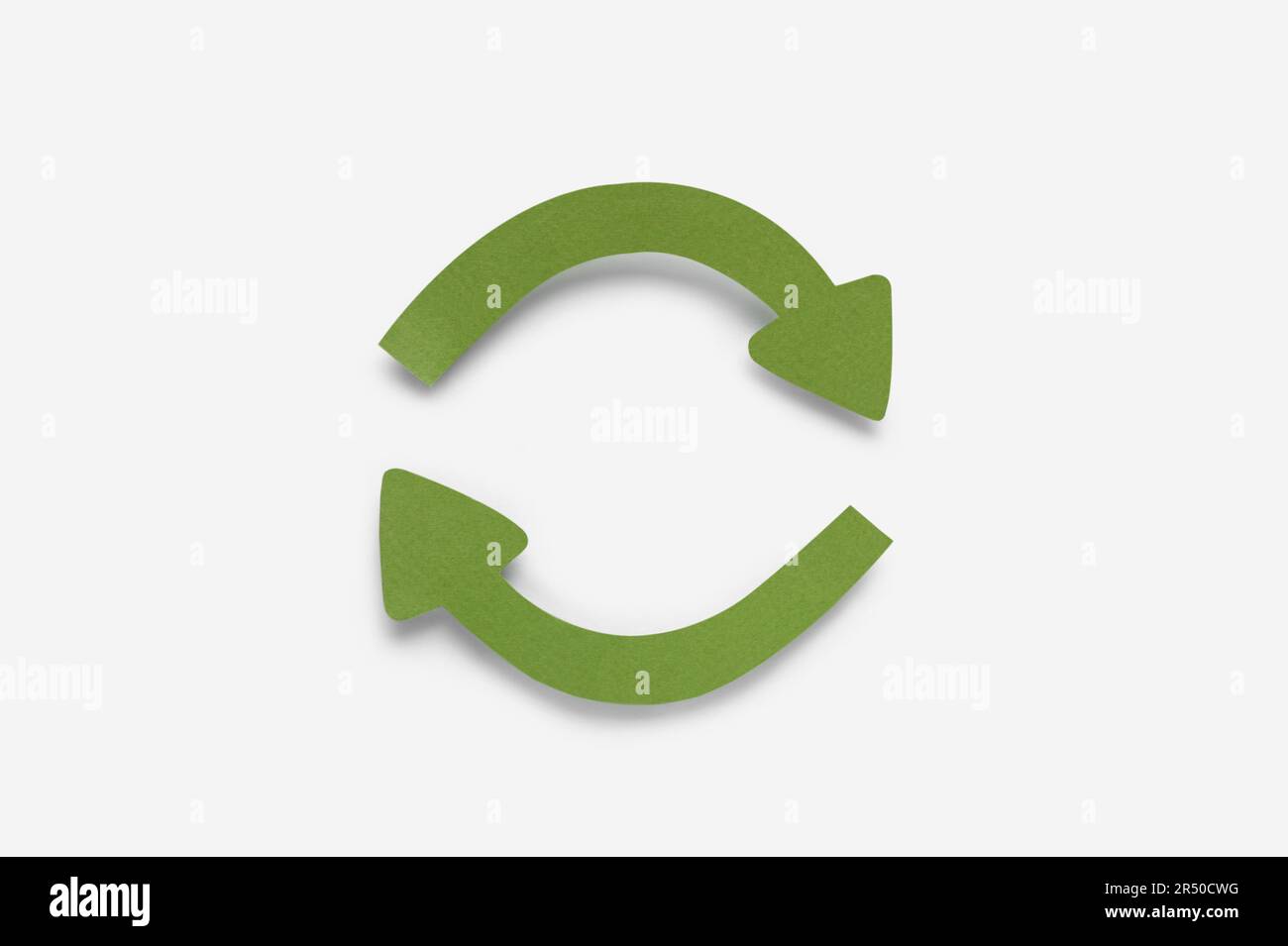 Paper curved arrows on white background, top view. Space for text Stock ...