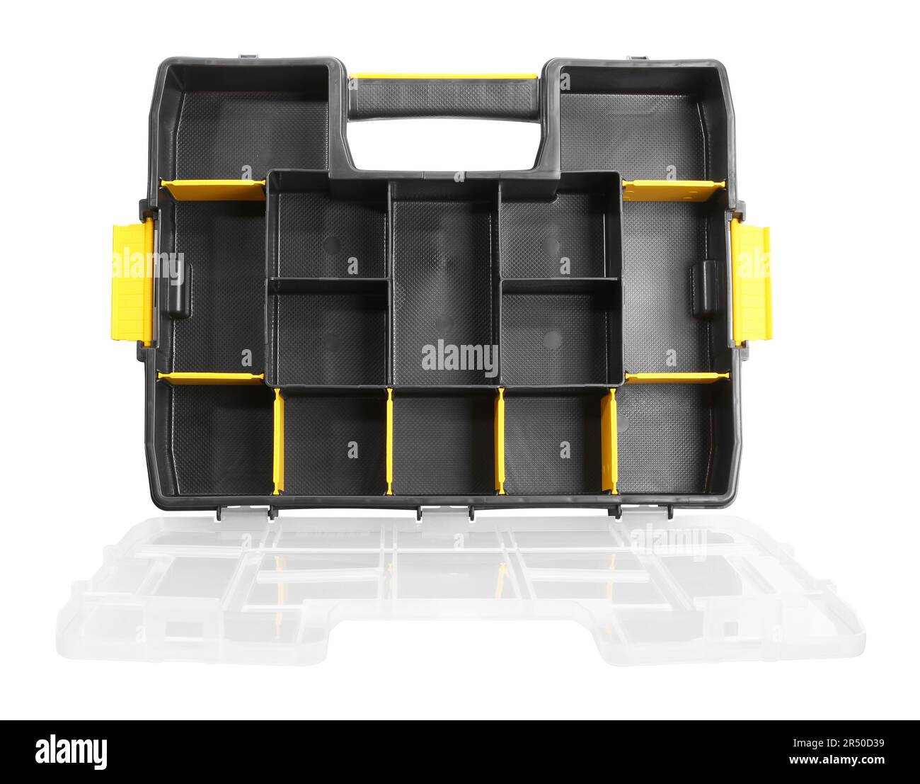 Empty plastic box for tools isolated on white, top view Stock Photo - Alamy