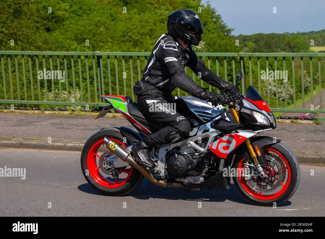 Aprilia Tuono V4 1100 Factor crossing motorway bridge in Greater ...
