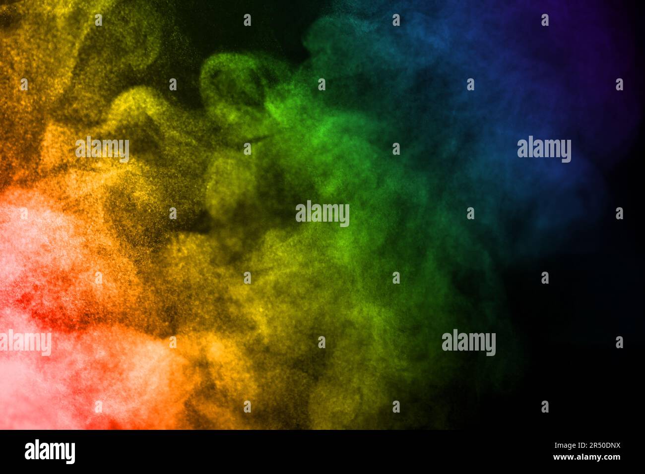 Steam in rainbow colors against black background Stock Photo - Alamy