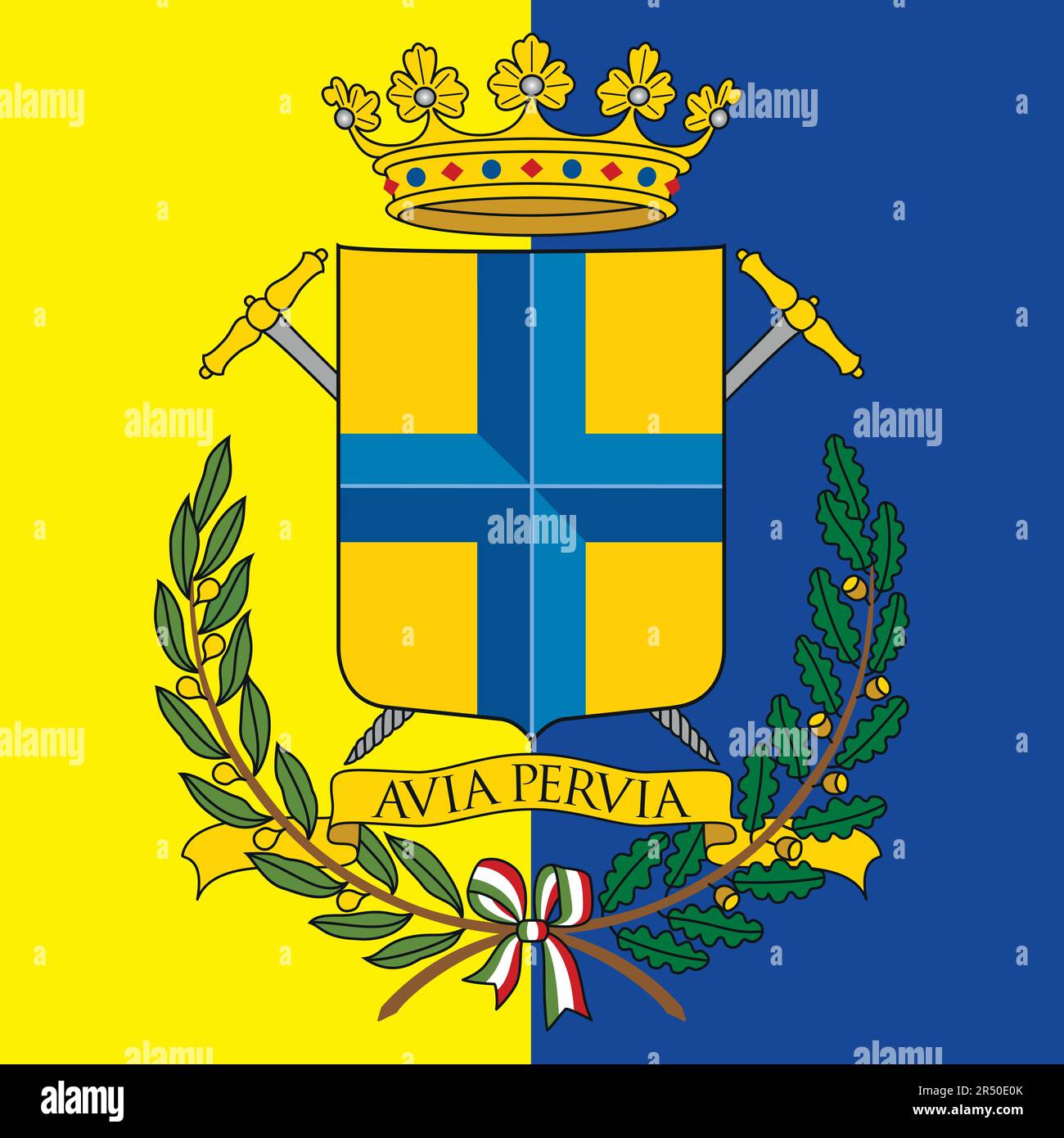 Modena city official coat of arms on the flag, Emilia-Romagna, Italy ...