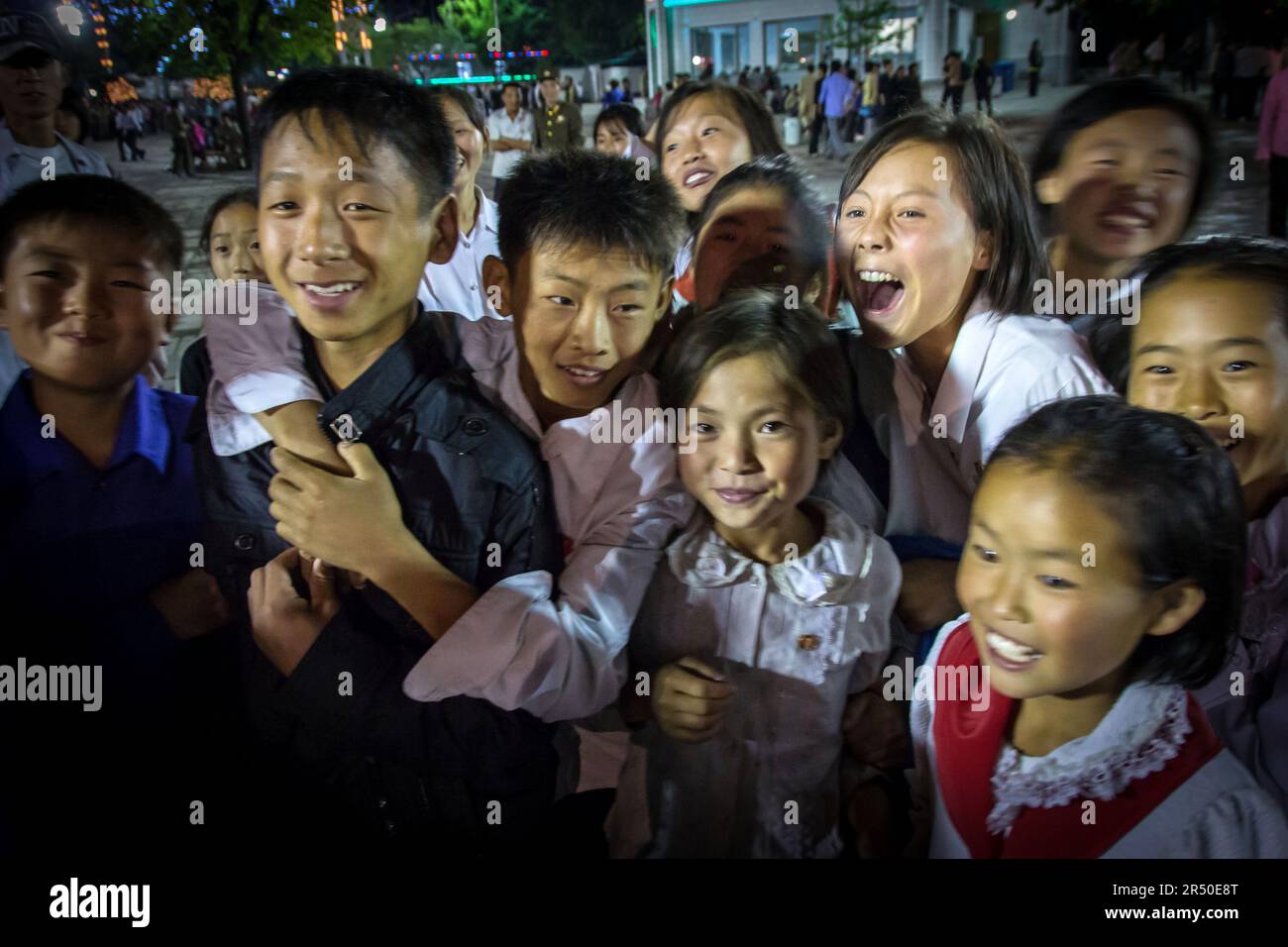Young pioneers in Pyongyang, North Korea Stock Photo - Alamy