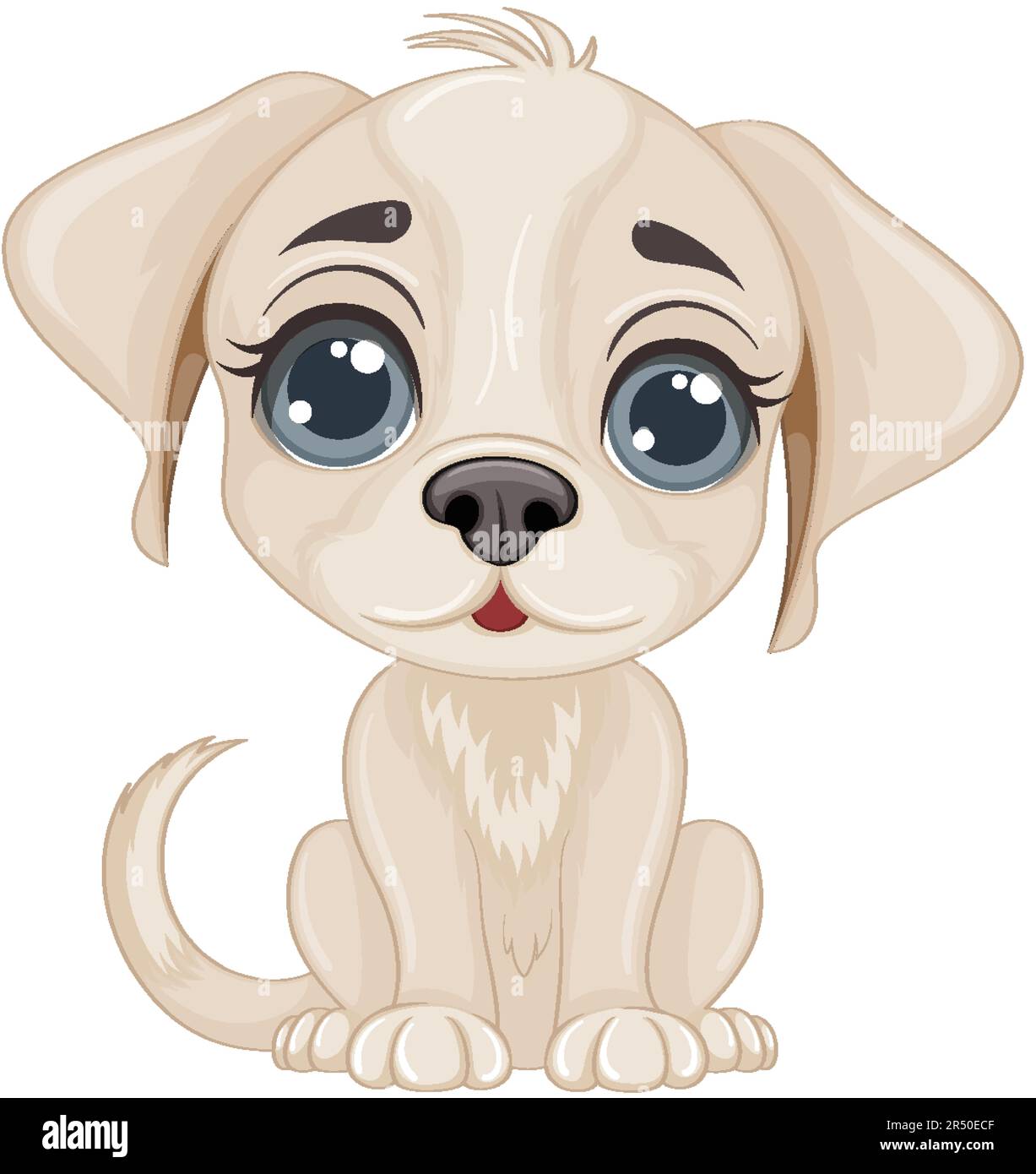 Cute dog cartoon isolated sitting illustration Stock Vector Image & Art ...