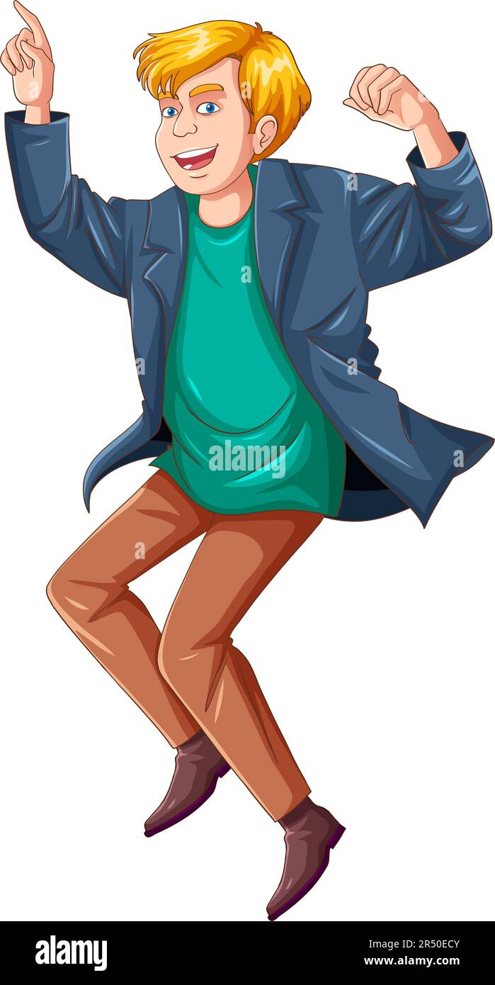 Isolated European man dancing illustration Stock Vector Image & Art - Alamy