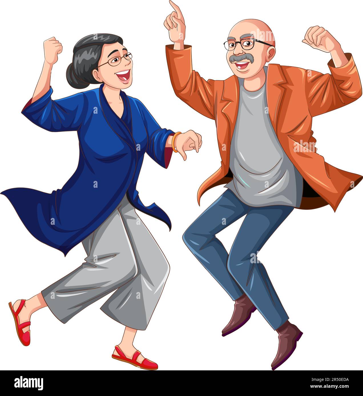 Old People Dancing Cartoon