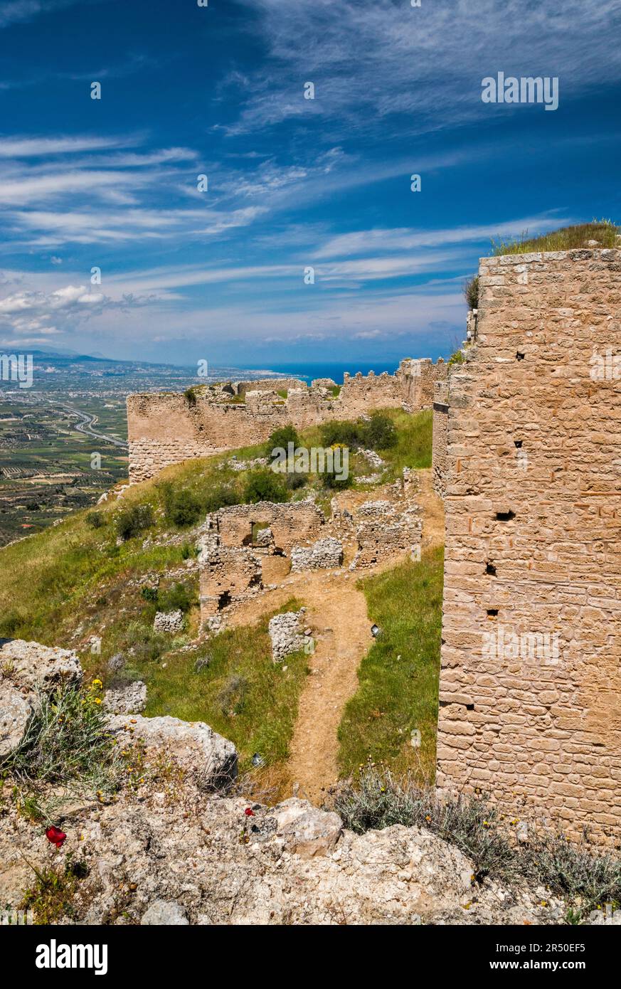 Looking north towards Gulf of Corinth from Bastion of Achilles near ...