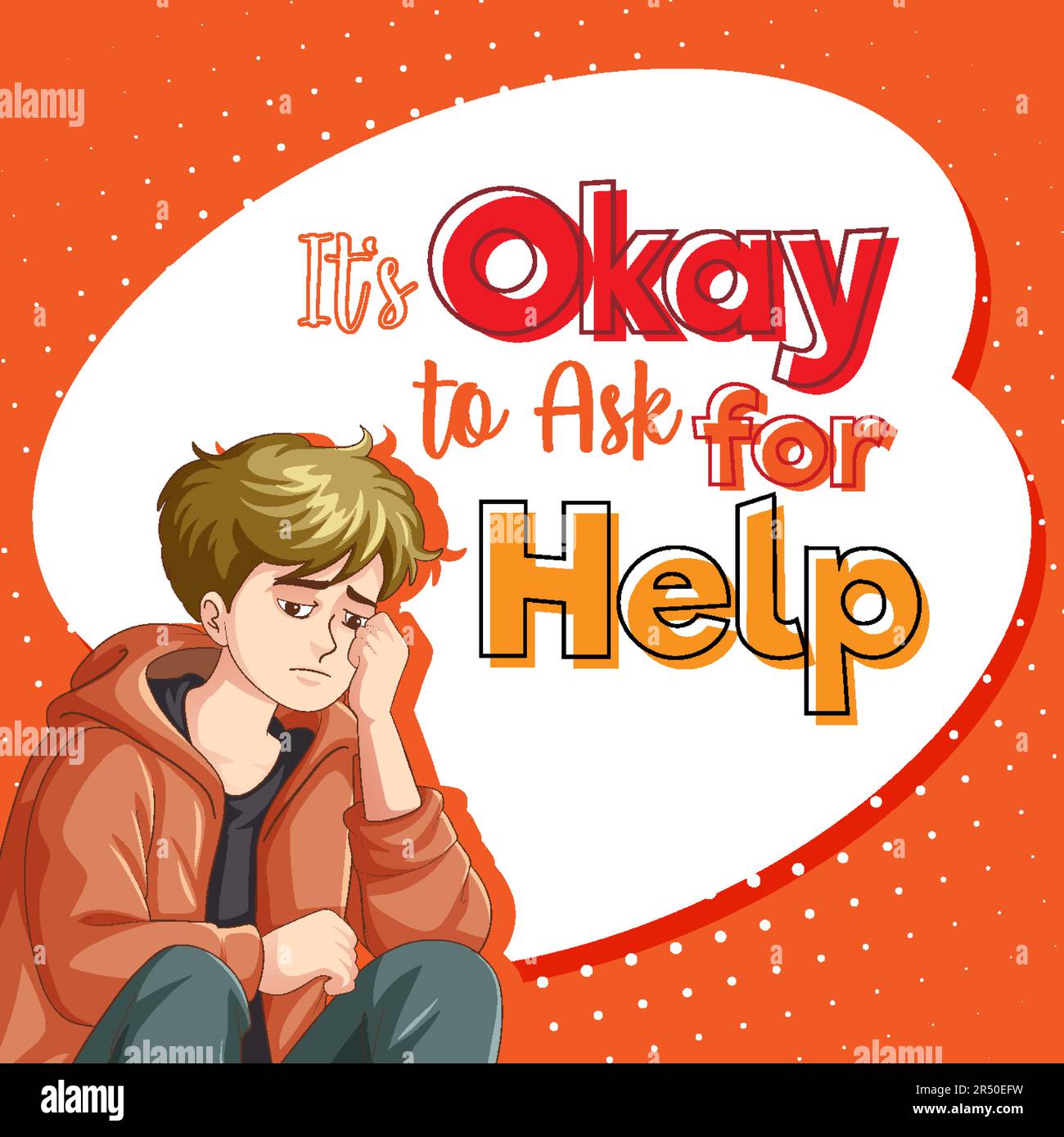 Inspirational Quotes with Teenage Character illustration Stock Vector ...