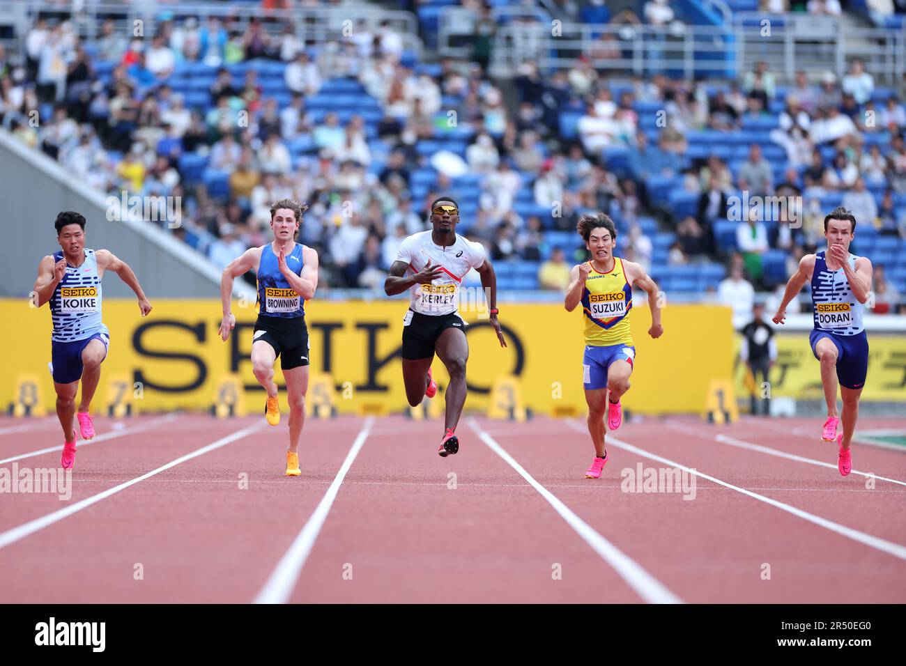 Kanagawa, Japan. 21st May, 2023. (L-R) Yuki Koike, Rohan Browning, Fred ...