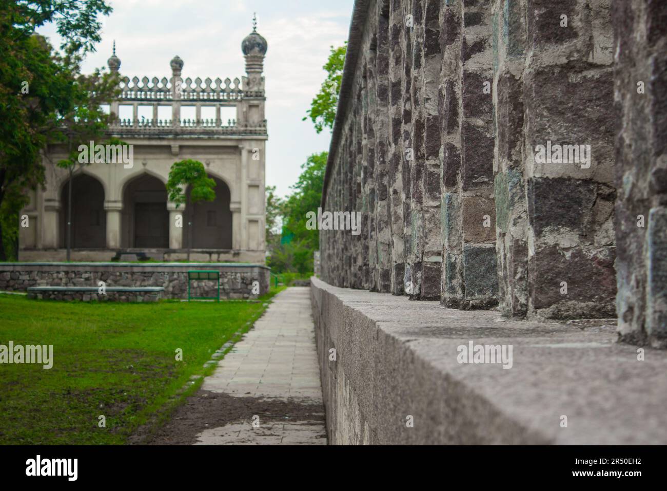 stone corridors between tomb structures and the landscaped garden at ...