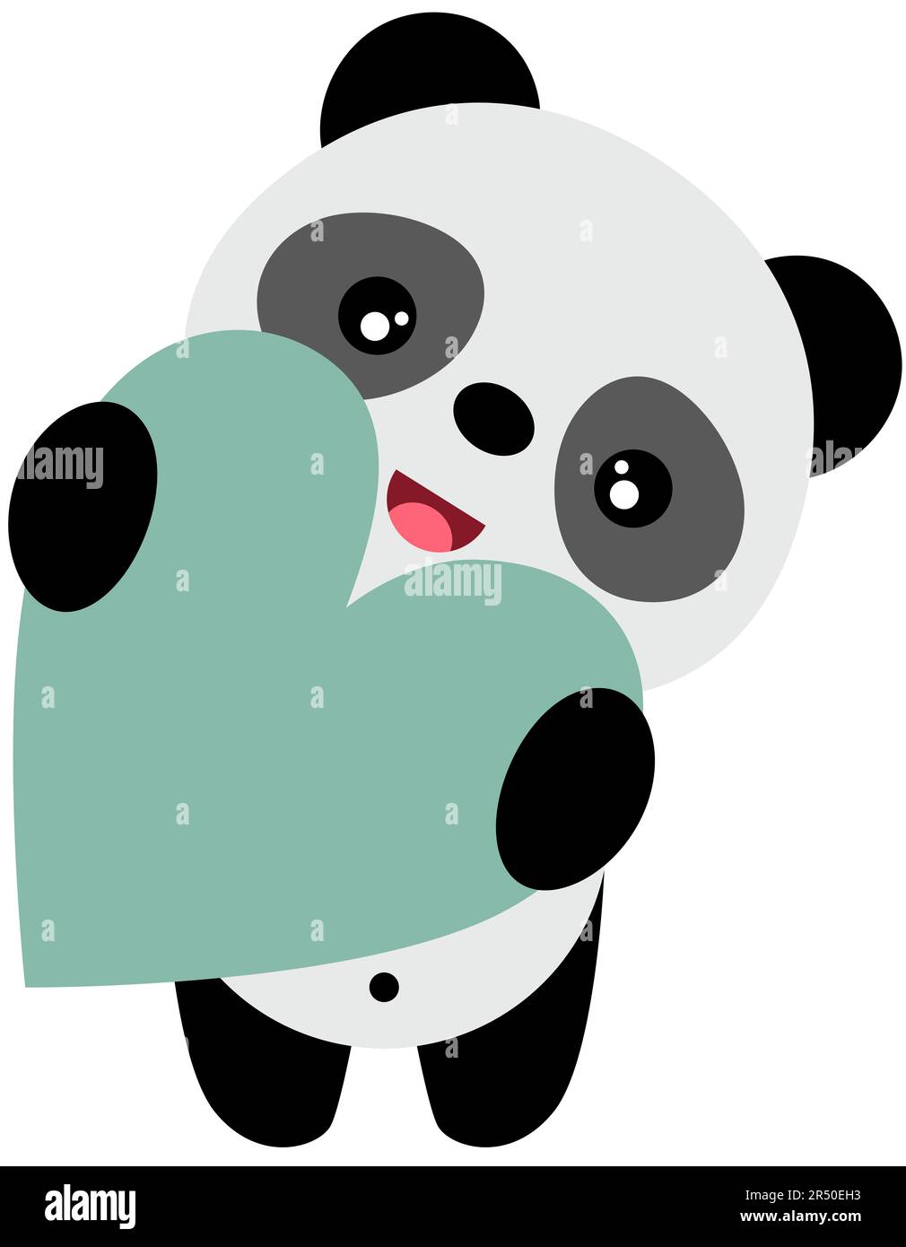 Cute panda holding a heart Stock Photo - Alamy