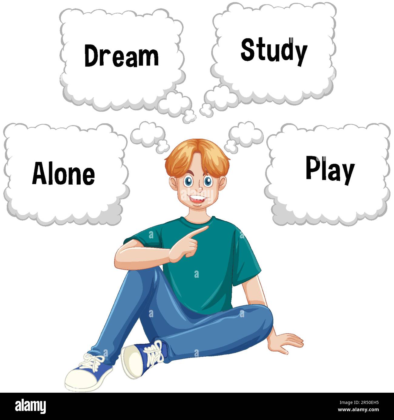 Youth cartoon character with speech bubble illustration Stock Vector ...