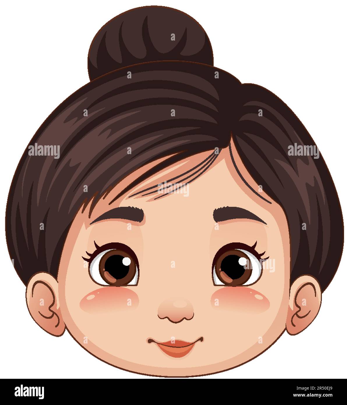 Cute Asian Girl Head Cartoon Illustration Stock Vector Image And Art Alamy