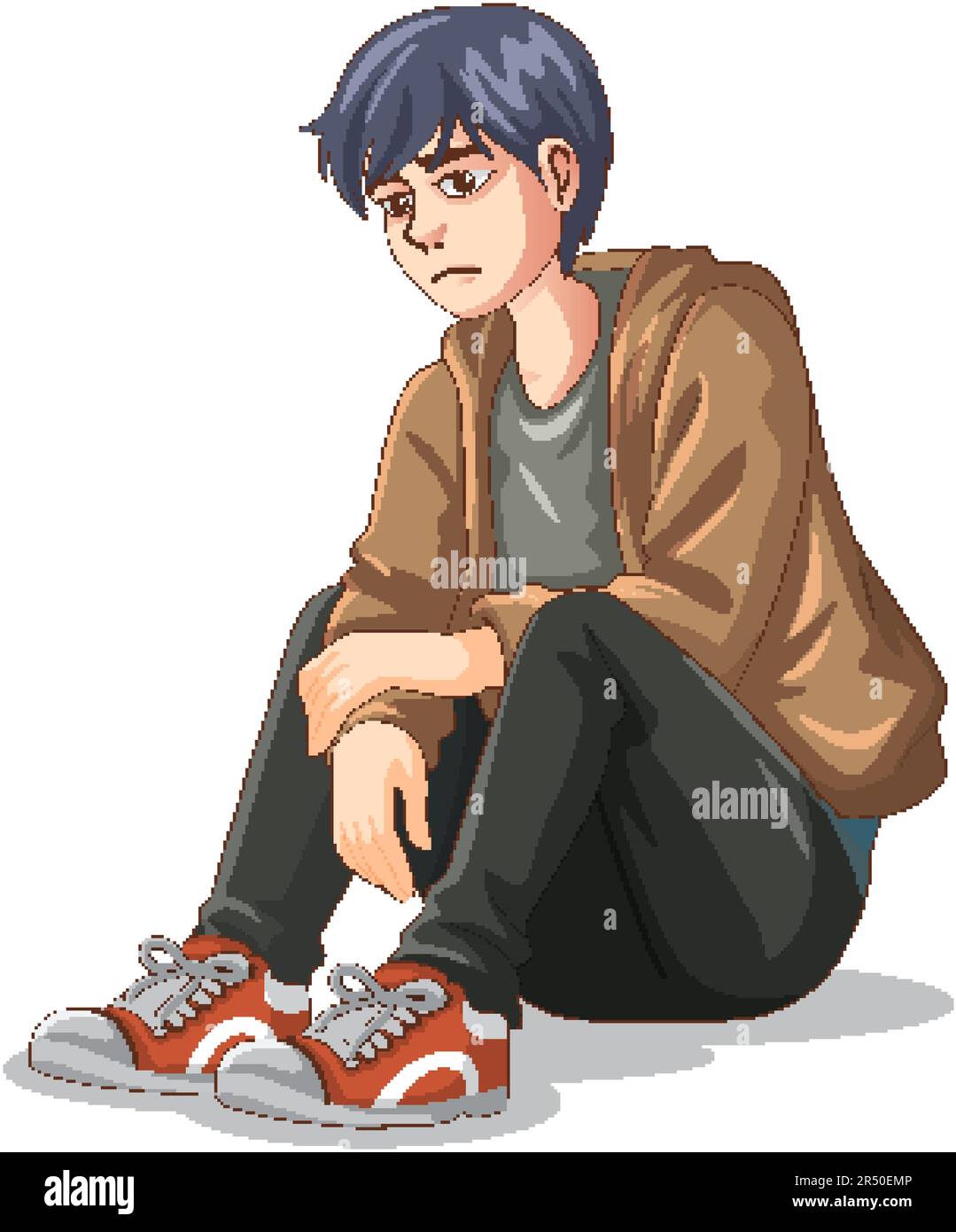 Distressed teenager Stock Vector Images - Alamy