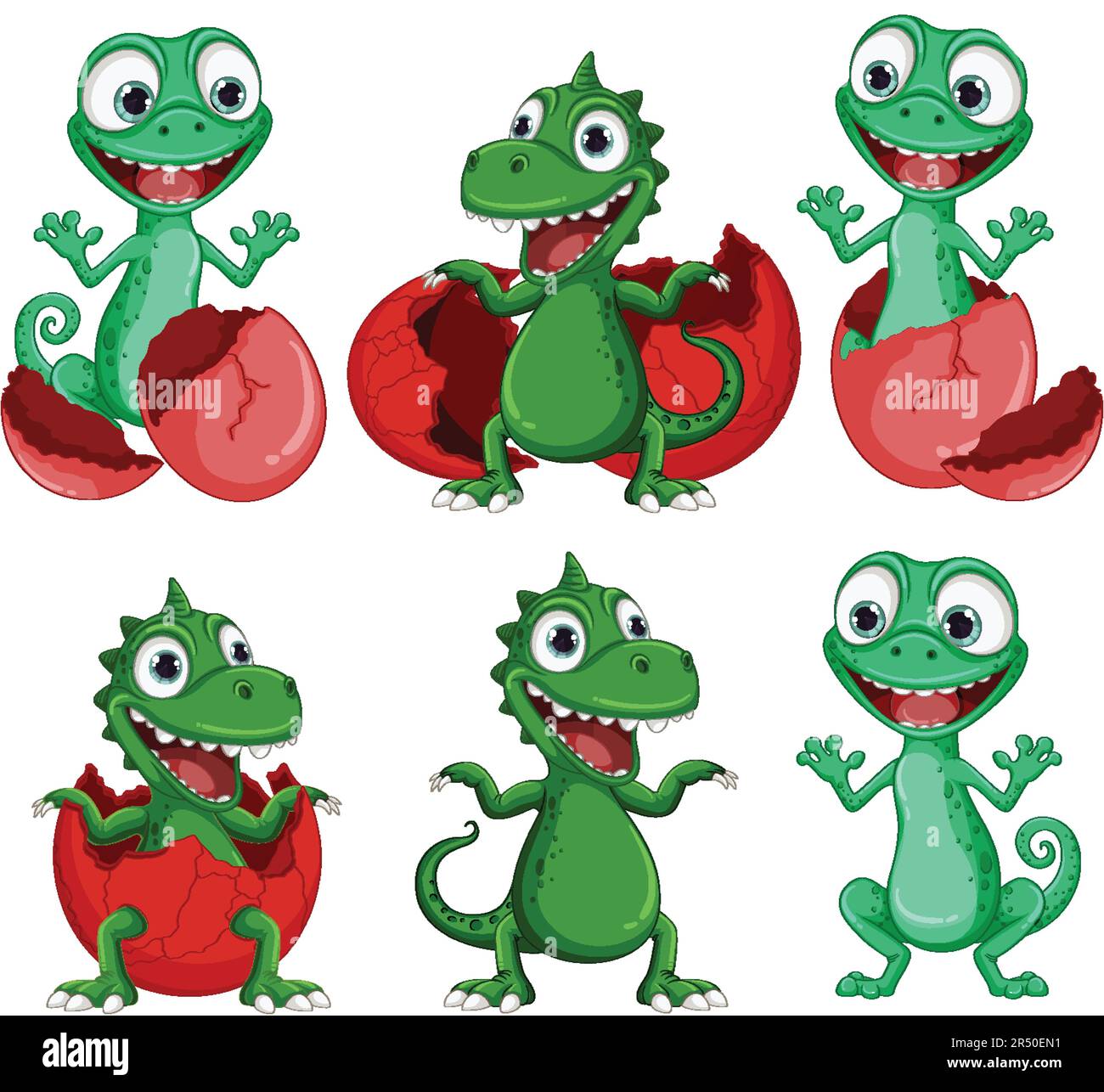 Little Dinosaur Monster Hatching from Egg illustration Stock Vector ...