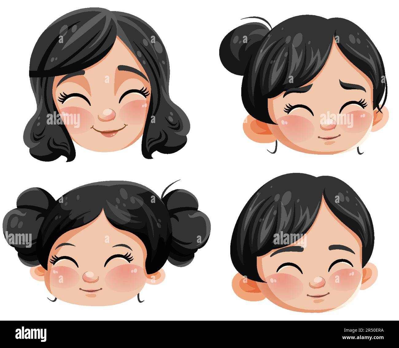 Happy Asian Cartoon Face