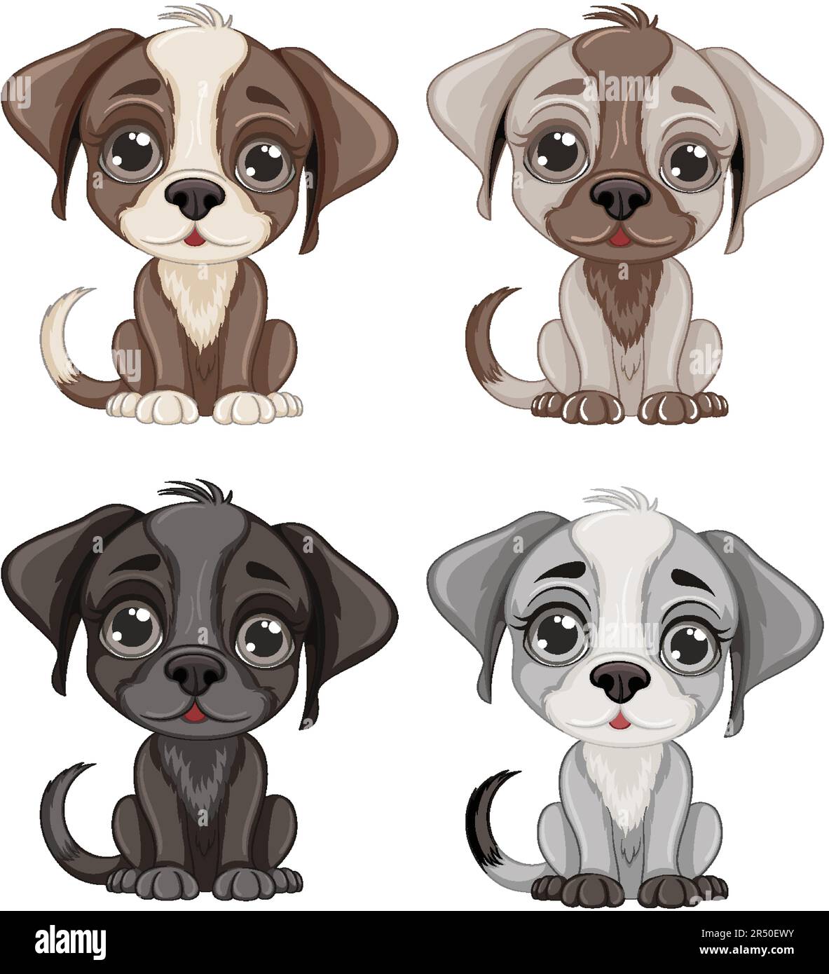 Cute dog cartoon isolated sitting illustration Stock Vector Image & Art ...