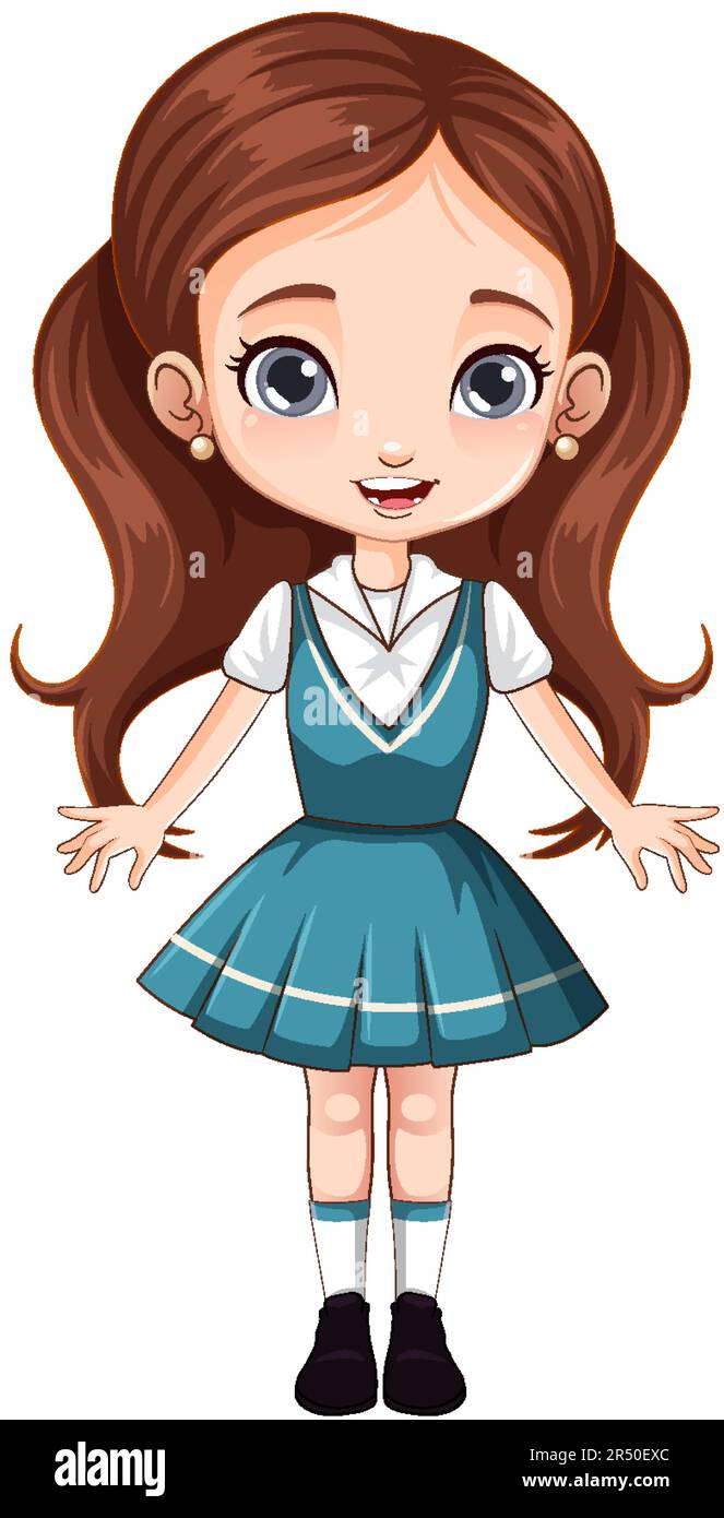 Cute female student cartoon character illustration Stock Vector Image ...