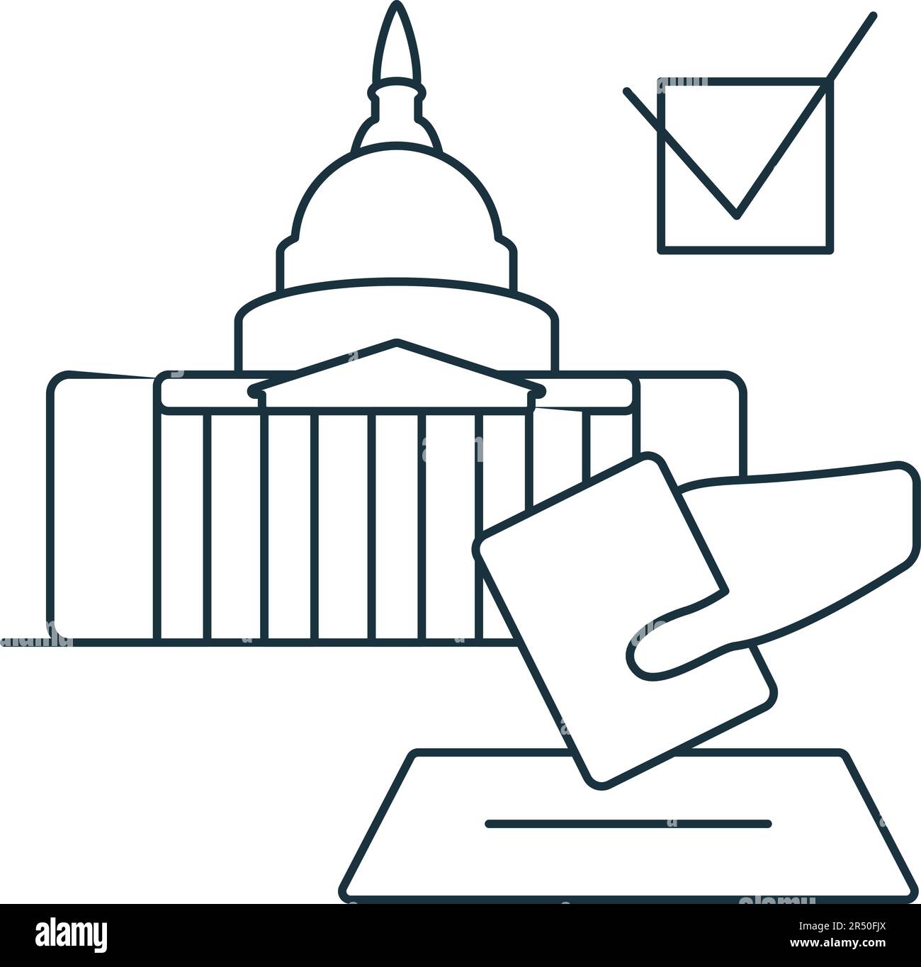 Democracy icon. Monochrome simple sign from freedom collection ...