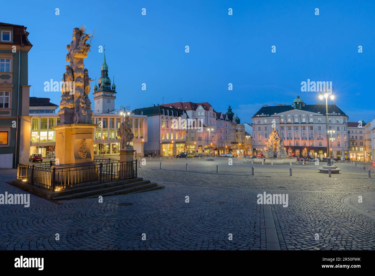 Evening View of the Cabbage Market Square of Old Town Brno, Czech ...