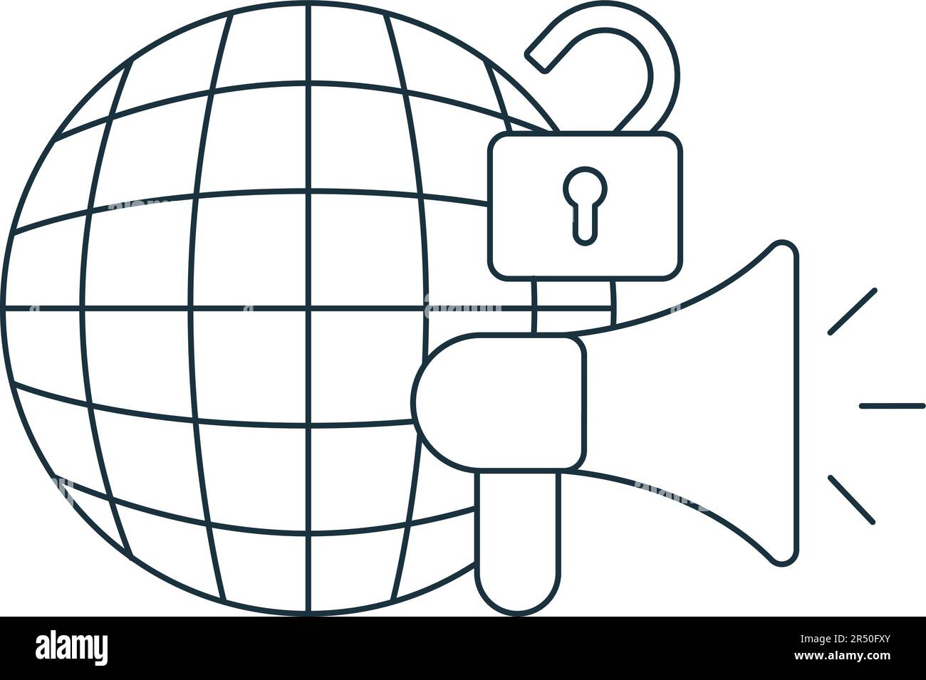 Free media icon. Monochrome simple sign from freedom collection. Free ...