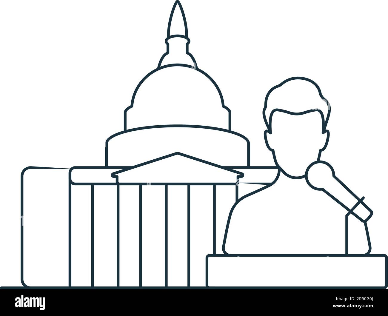 Politics icon. Monochrome simple sign from freedom collection. Politics ...