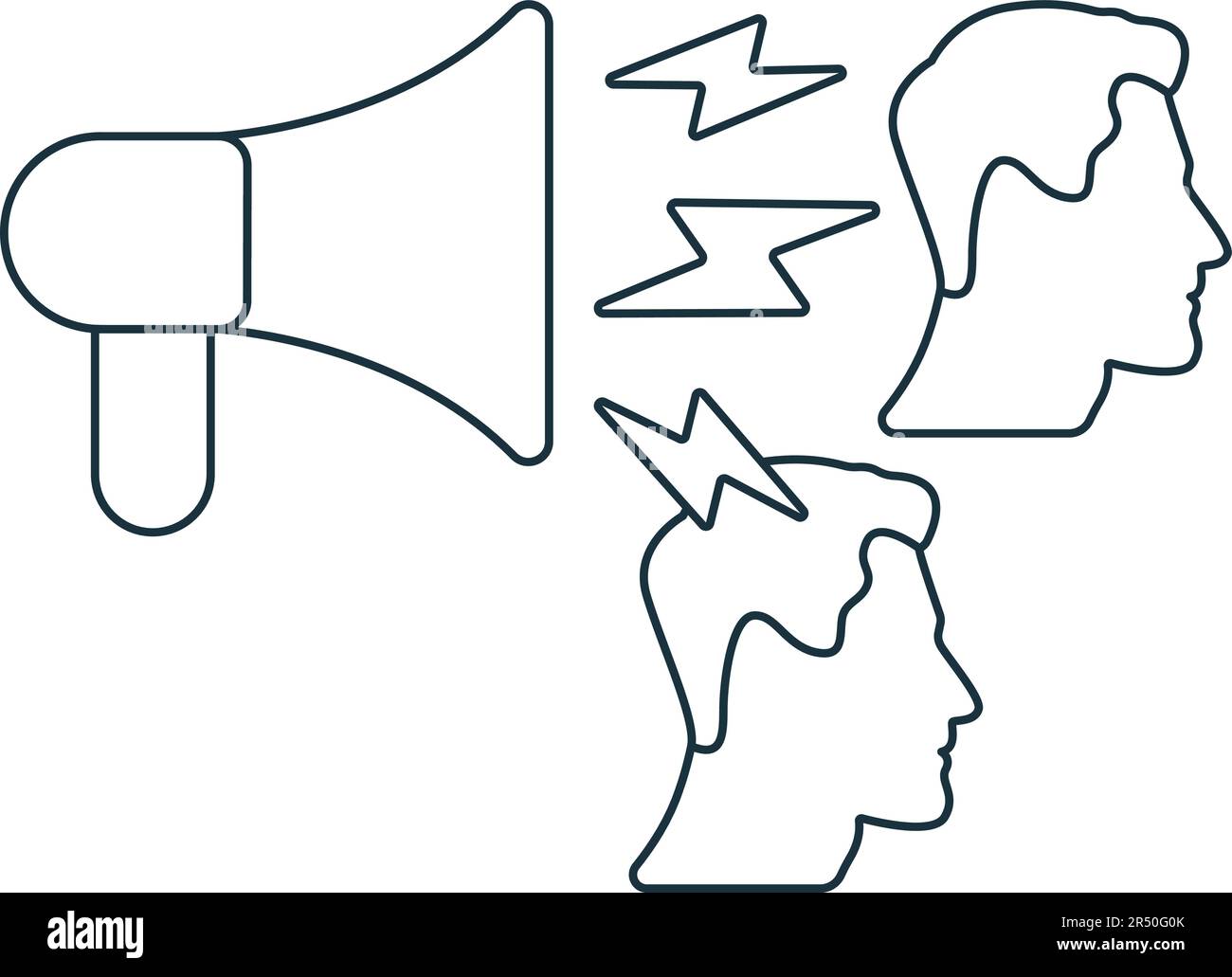 Propaganda icon. Monochrome simple sign from freedom collection ...