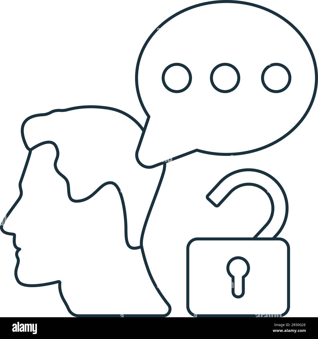 Freedom of thought icon. Monochrome simple sign from freedom collection ...