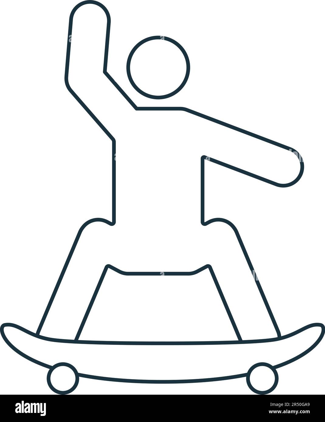 Skateboarding icon. Monochrome simple sign from hobby collection ...